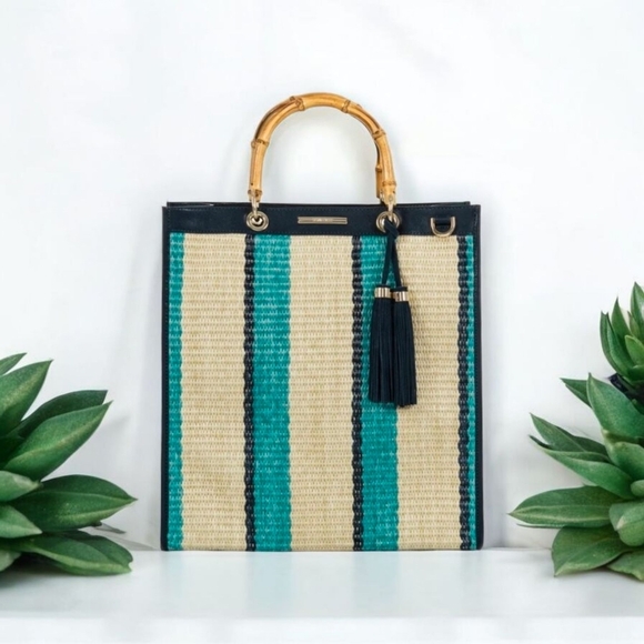 Brahmin | Bags | Brahmin Anguilla Collection Mod Monique Striped Straw ...